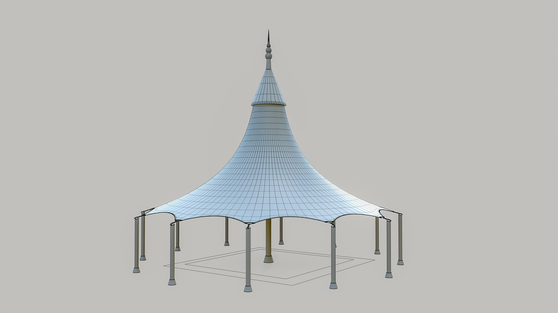 3D Model Tensile Structure Tent - TurboSquid 2260564