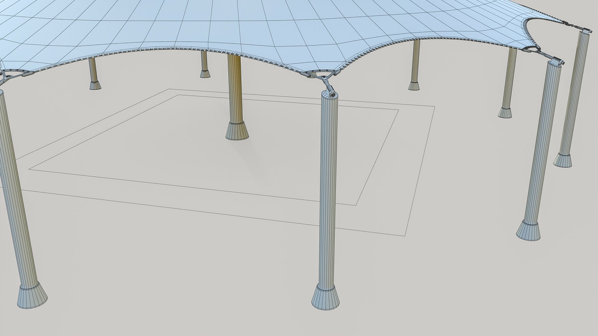 3D Model Tensile Structure Tent - TurboSquid 2260564