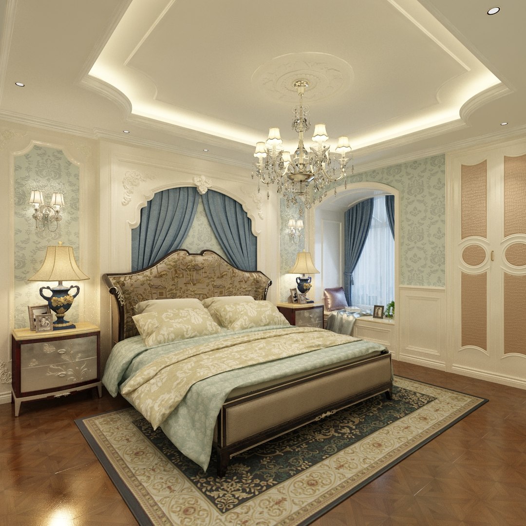 3D Bedroom with Sillbed in Empire Style model - TurboSquid 2033638