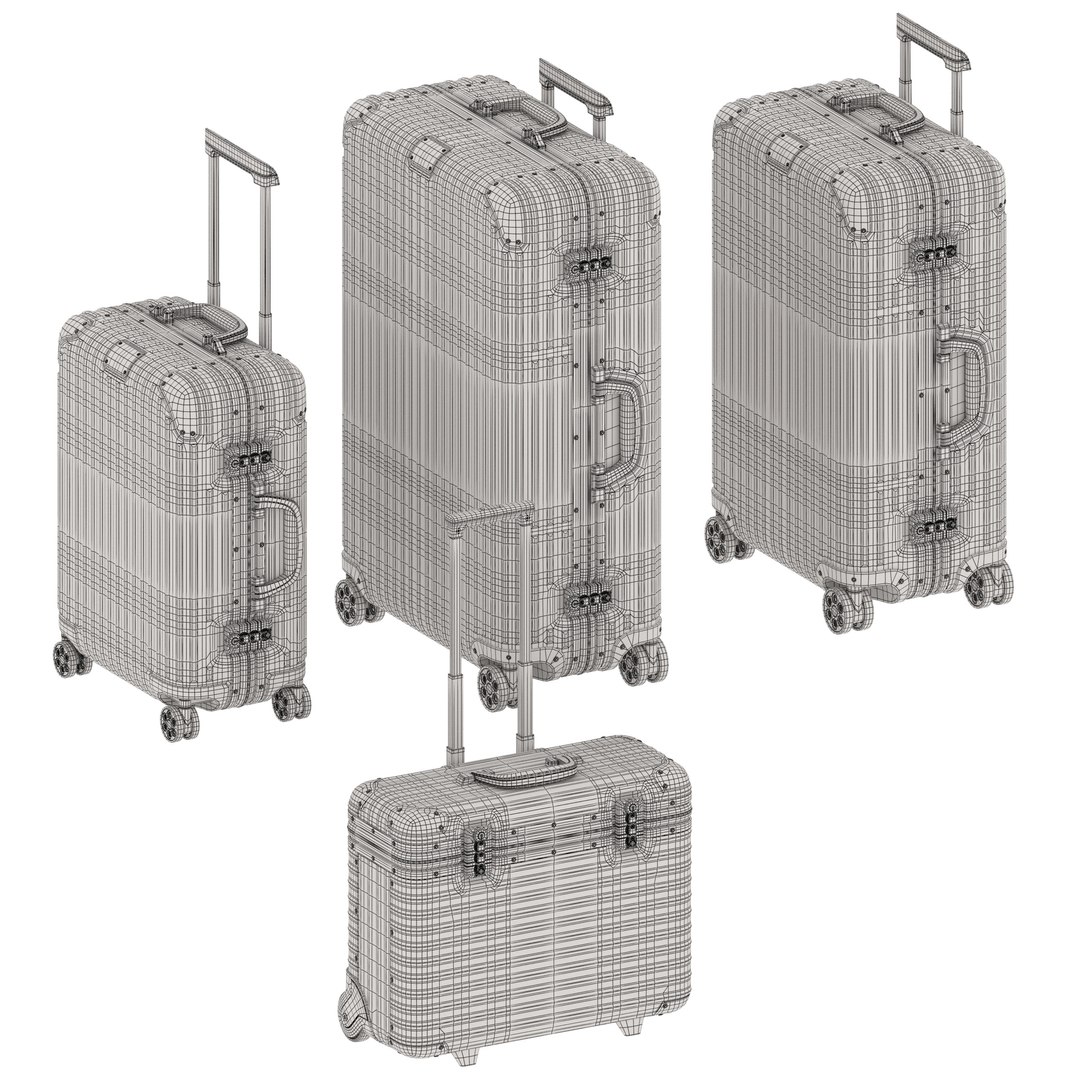 3D Model Rimowa Aluminium Luggage With Stickers PBR 4k - TurboSquid 2111160