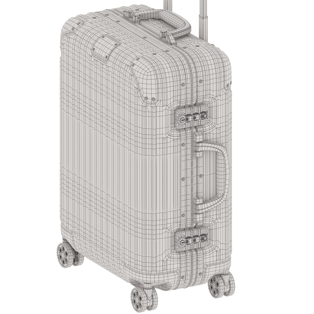 3D Model Rimowa Aluminium Luggage With Stickers PBR 4k - TurboSquid 2111160