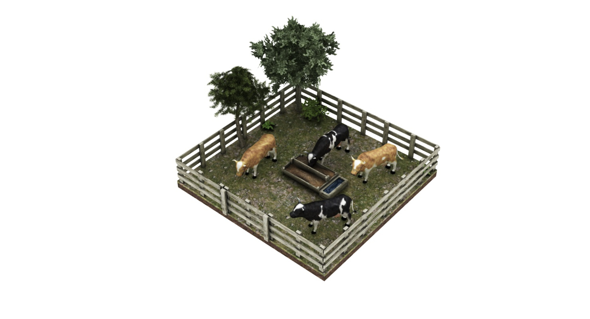 Cow Farm 3D Model - TurboSquid 1422761