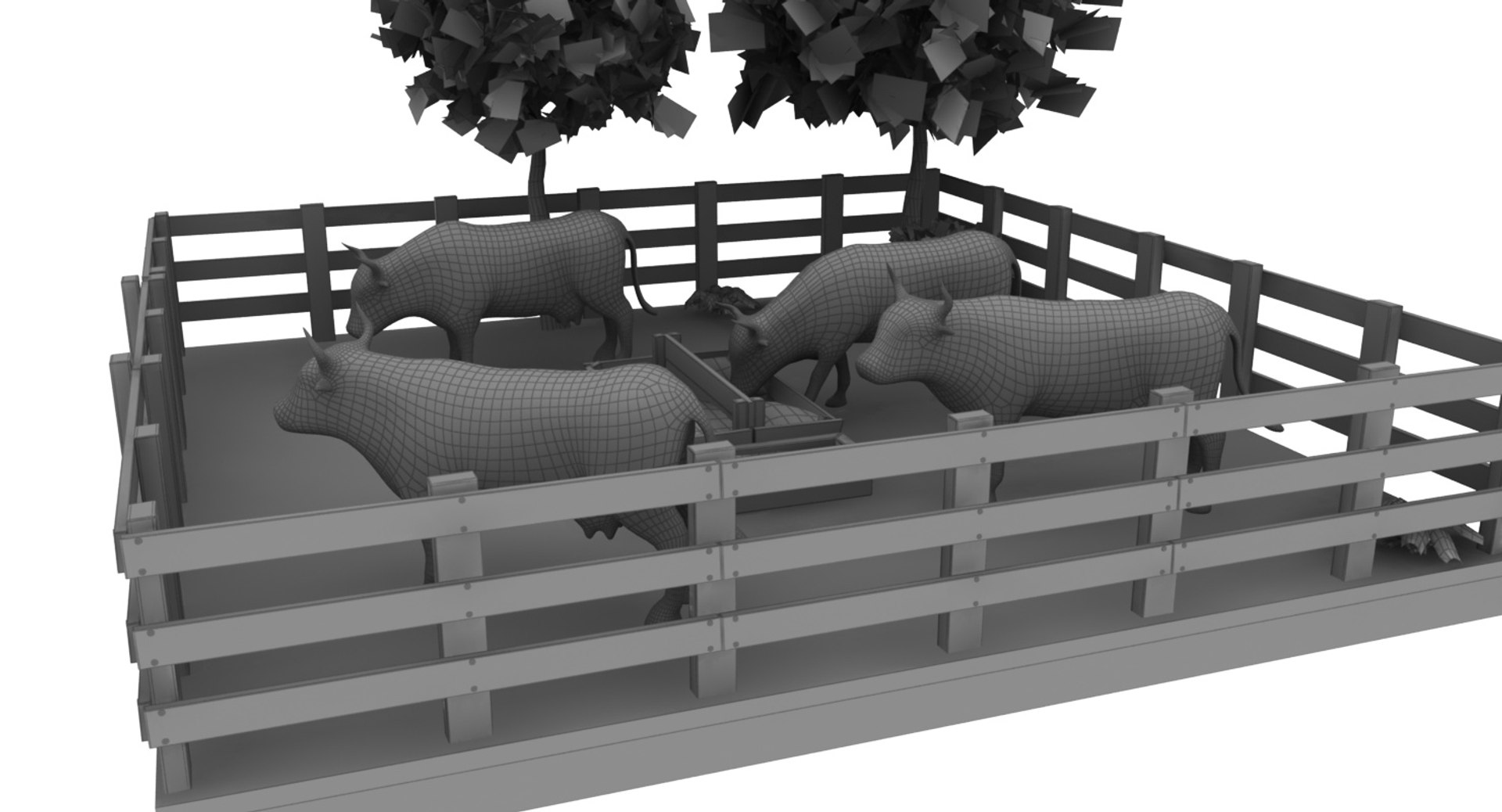 Cow Farm 3D Model - TurboSquid 1422761