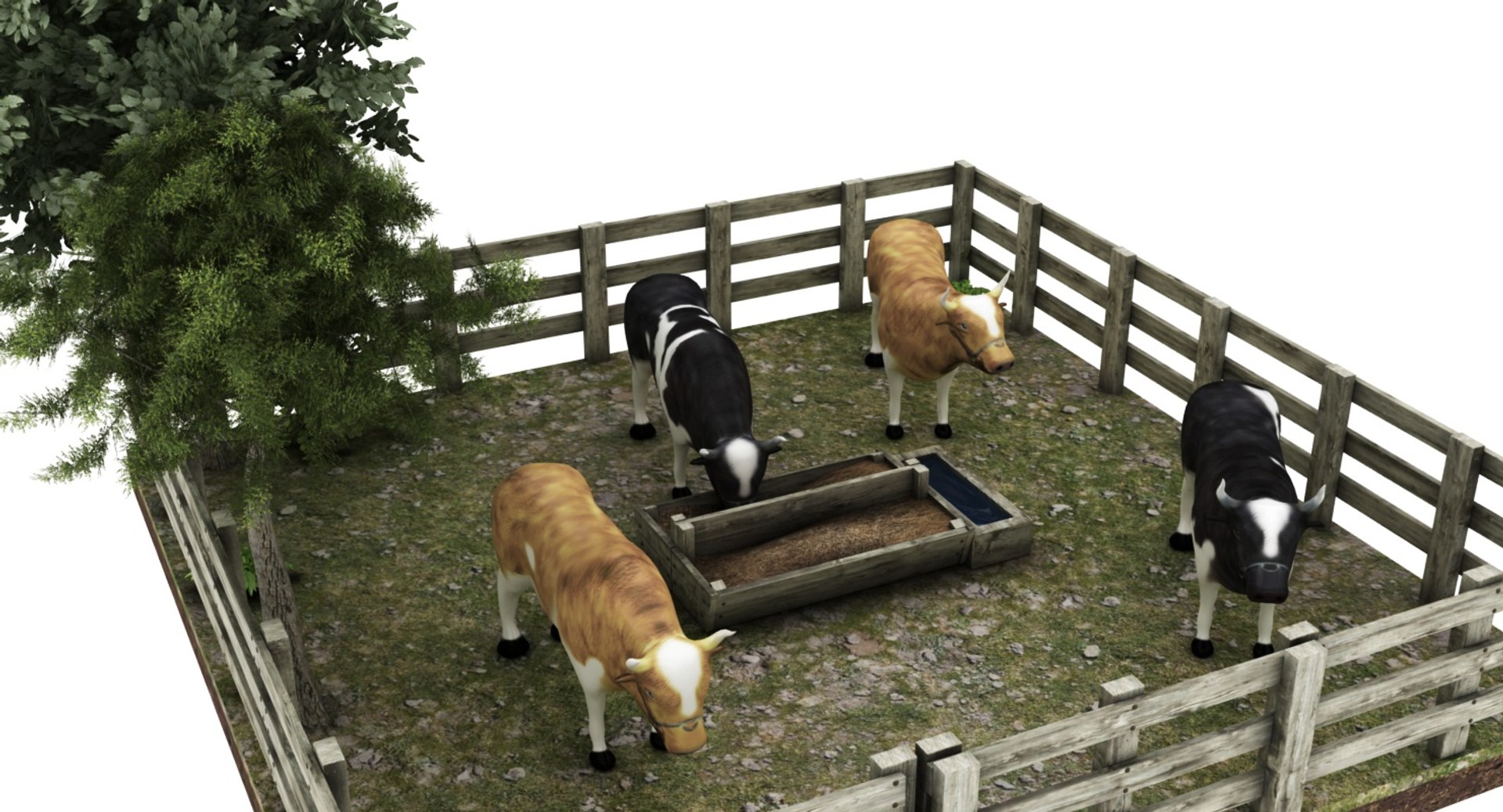 Cow Farm 3D Model - TurboSquid 1422761