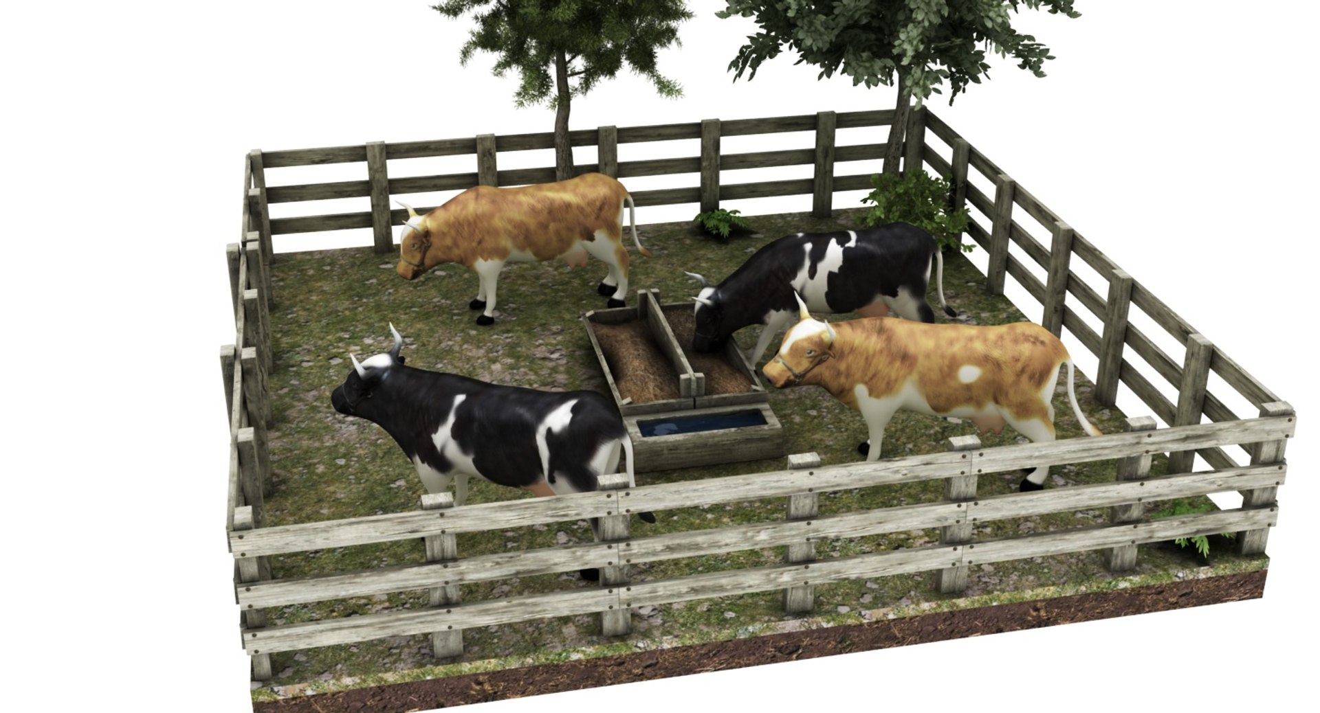 Cow Farm 3D Model - TurboSquid 1422761