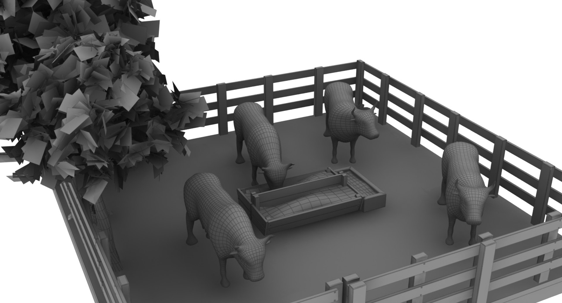 Cow Farm 3D Model - TurboSquid 1422761