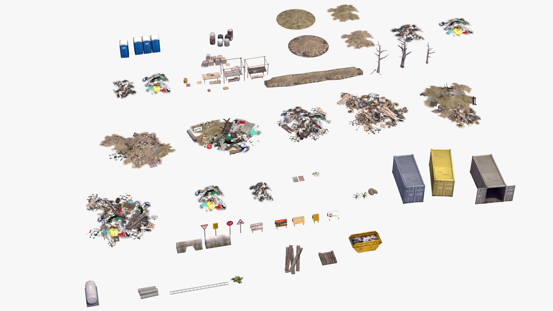 rubbish trash pile 3d model