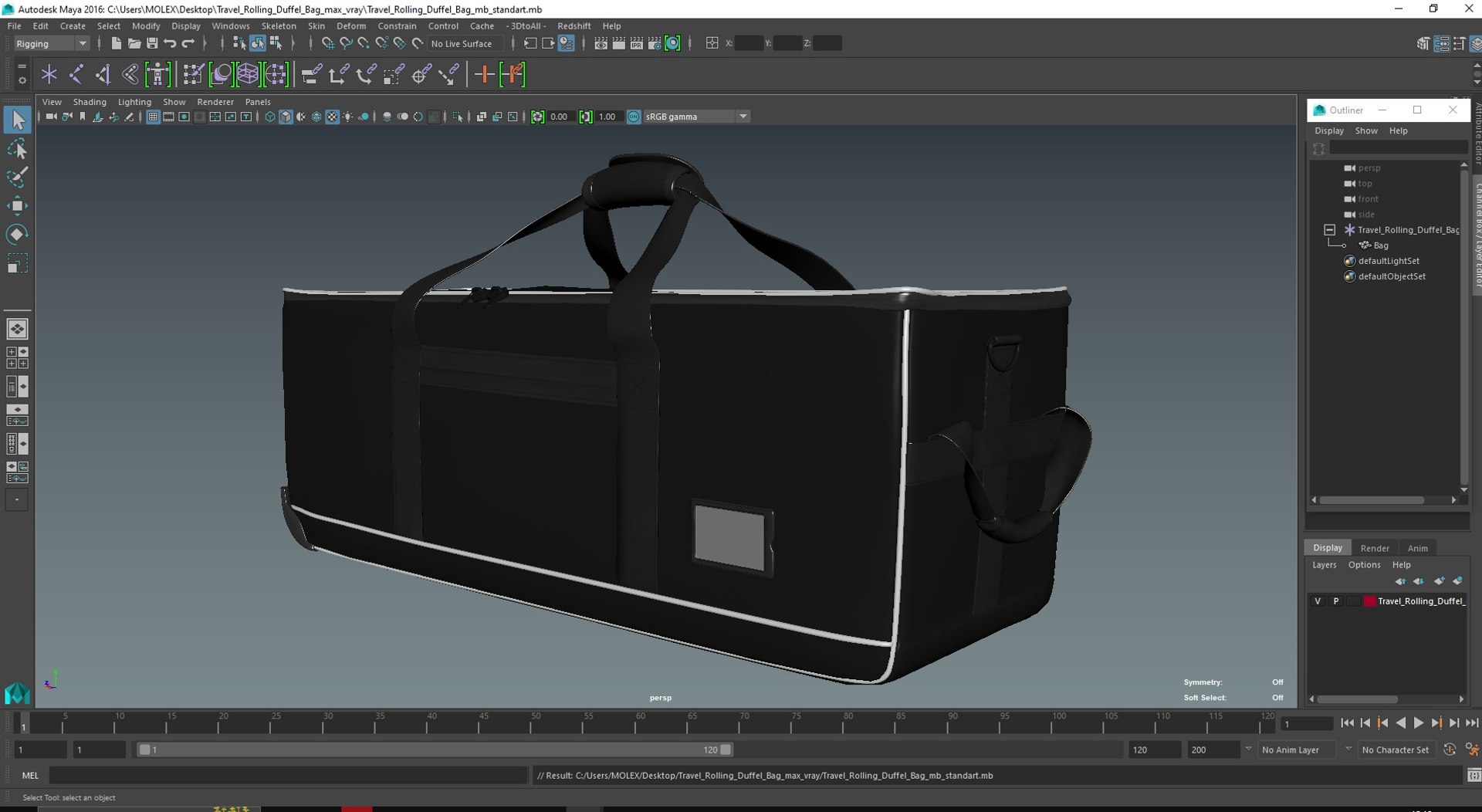 3D Travel Rolling Duffel Bag - TurboSquid 2070497