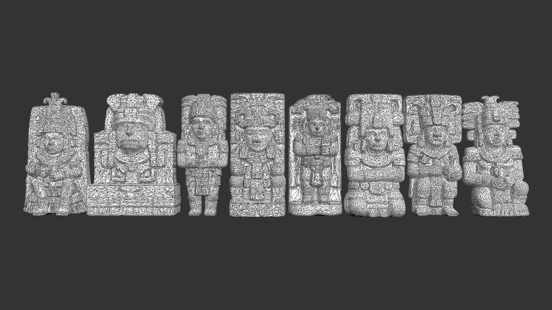 3D 8 Mayan Statues - 241212 Model - TurboSquid 2324688