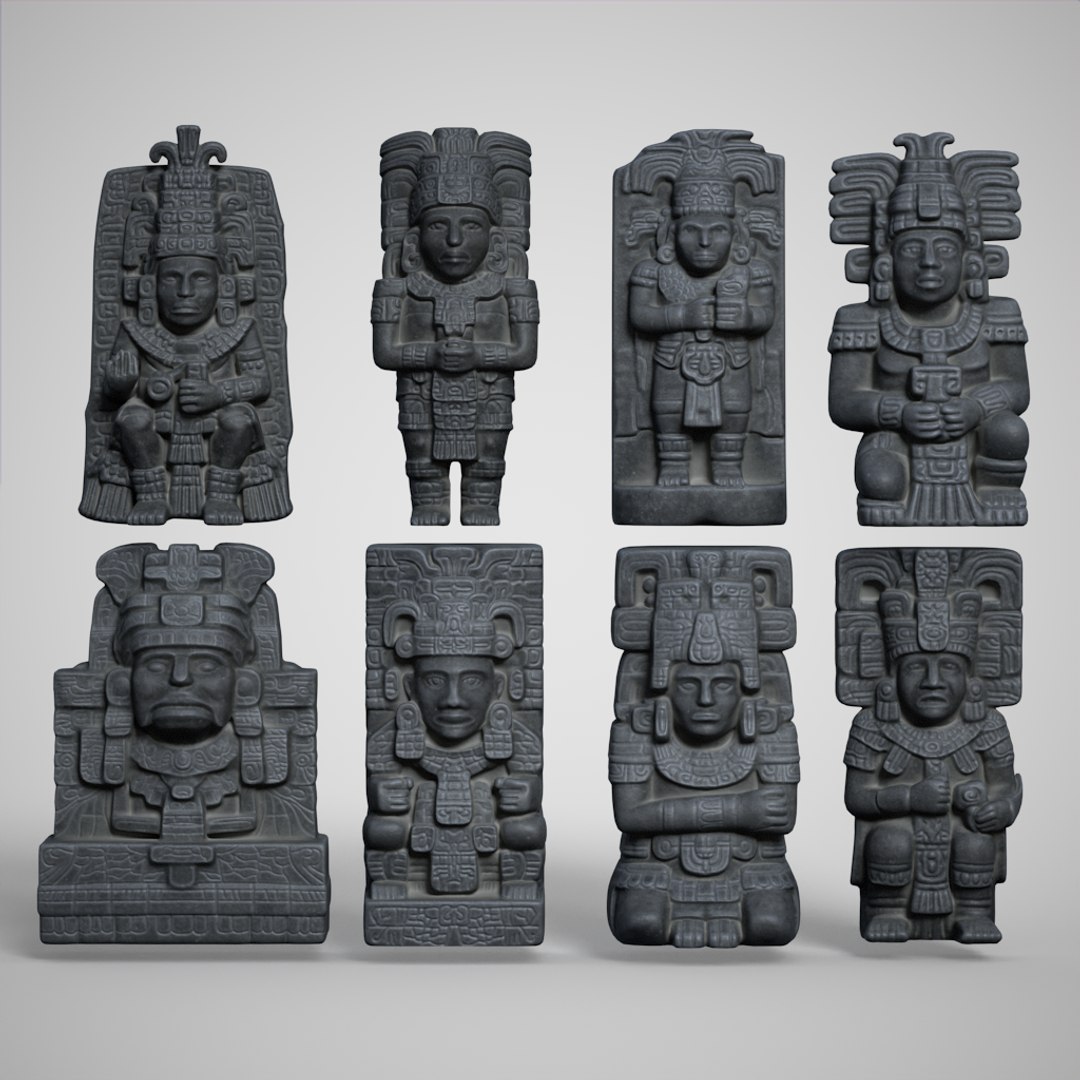 3D 8 Mayan Statues - 241212 Model - TurboSquid 2324688