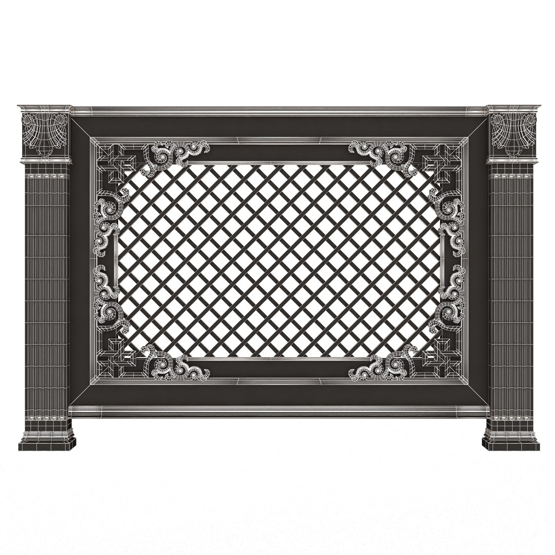 Radiator Cover Decorative Screening Grille Panel 02 Model - TurboSquid ...