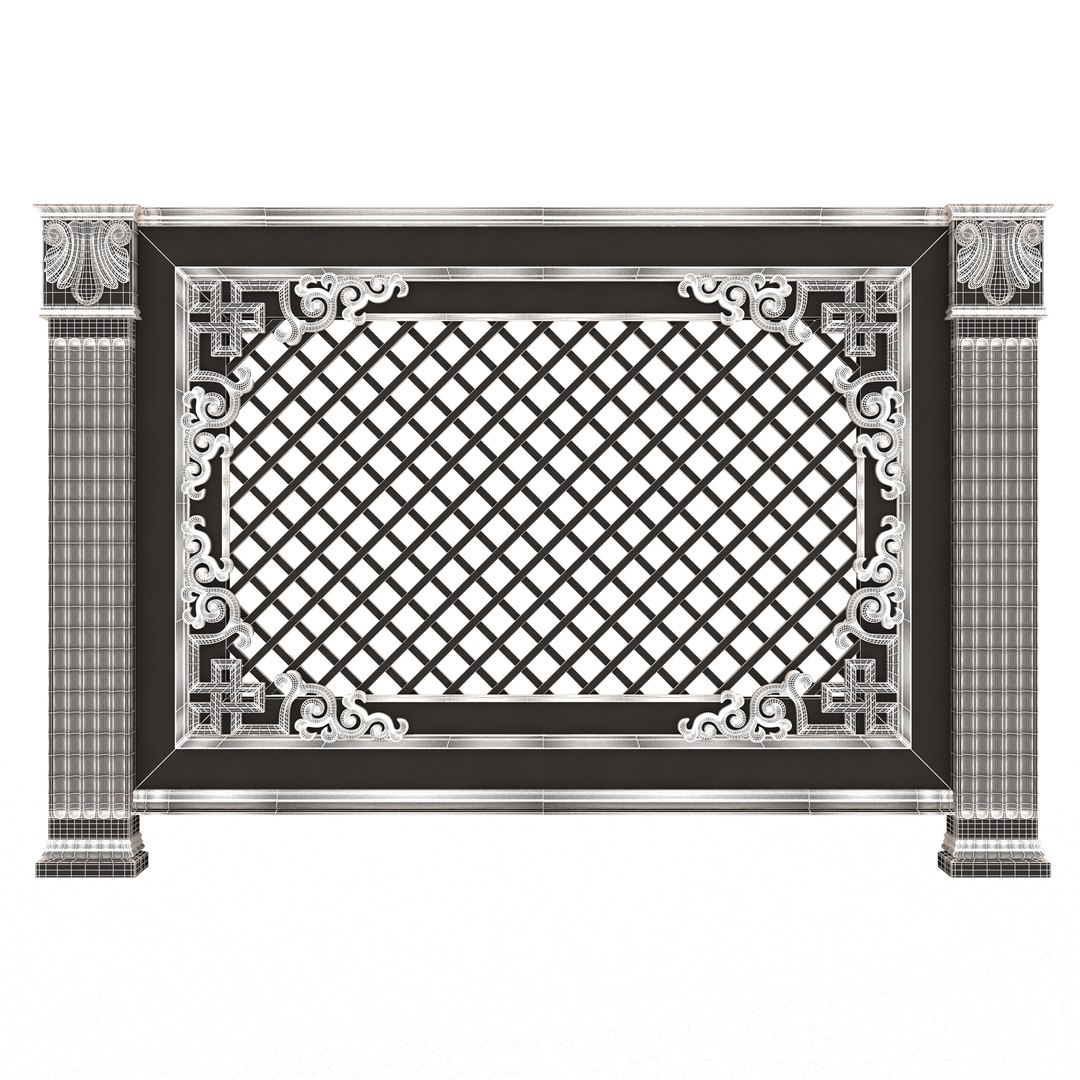 Radiator Cover Decorative Screening Grille Panel 02 Model - TurboSquid ...