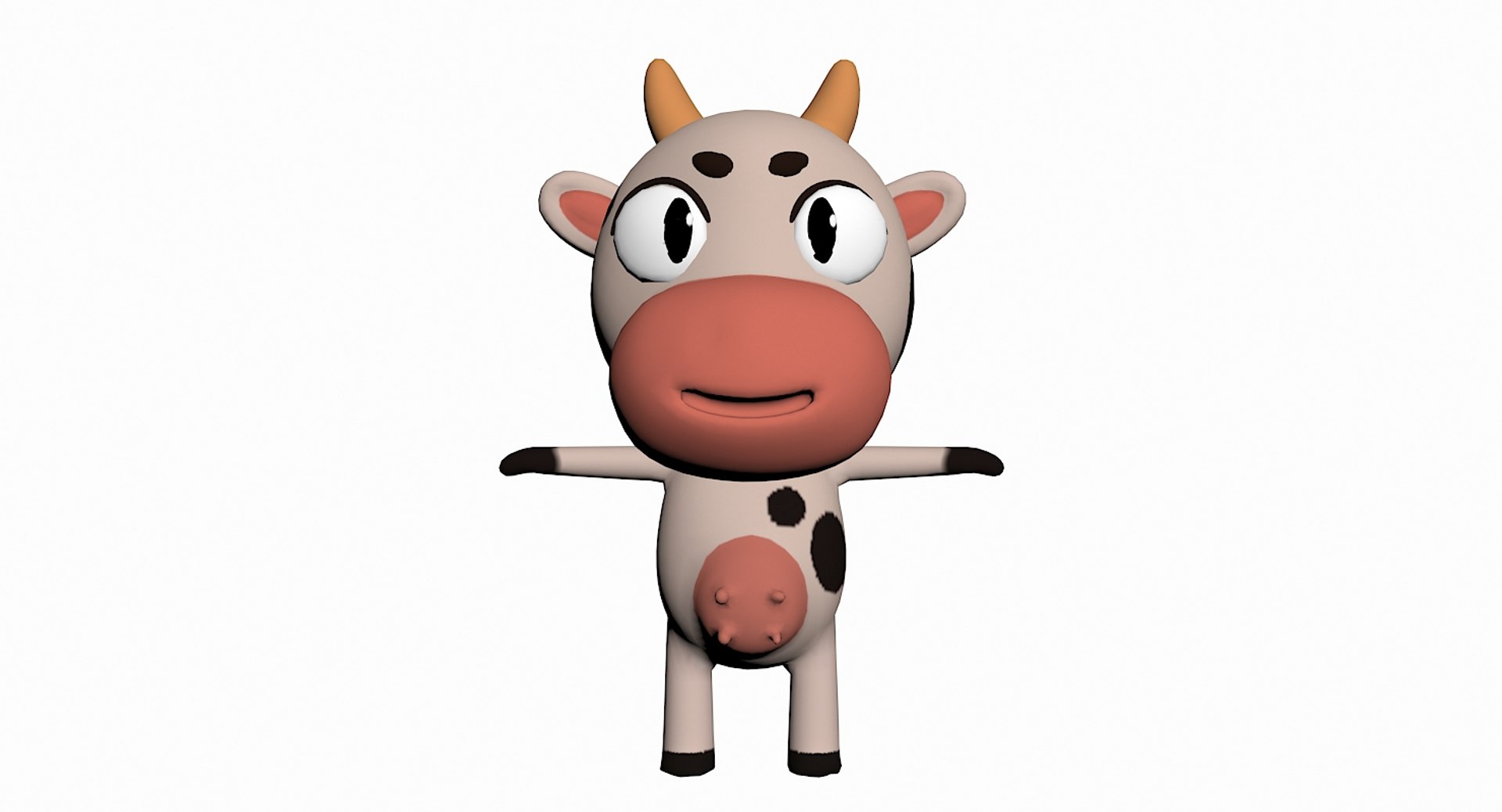 Cartoon Toon Cow 3D Model - TurboSquid 1399851