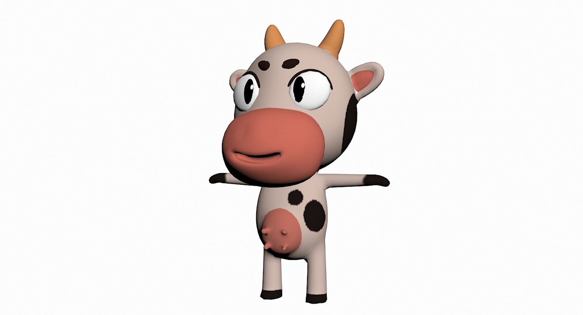 Cartoon Toon Cow 3D Model - TurboSquid 1399851
