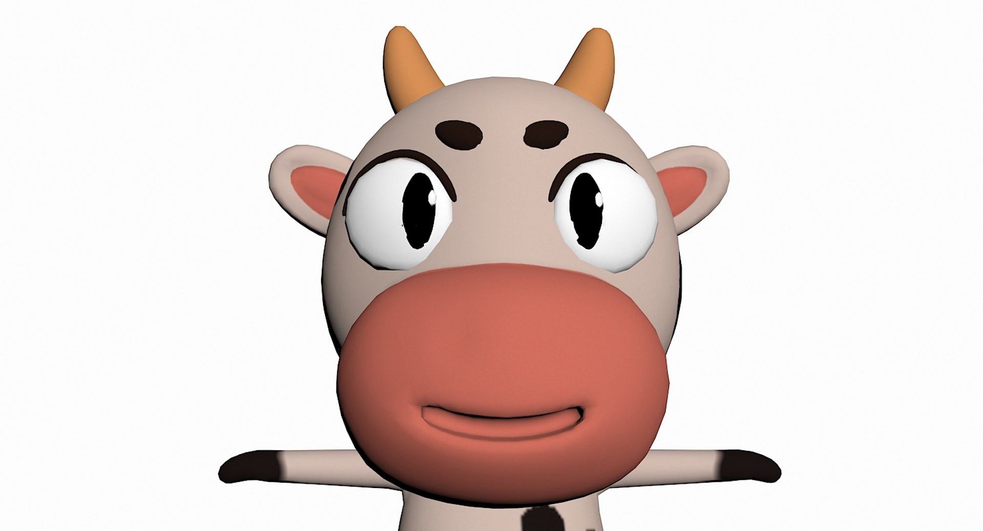 Cartoon Toon Cow 3D Model - TurboSquid 1399851