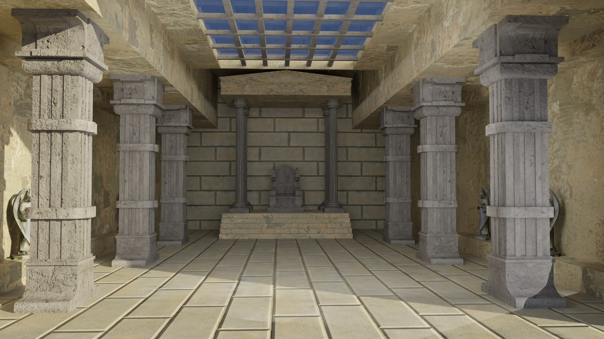 3D Egyptian Hall - TurboSquid 2248736