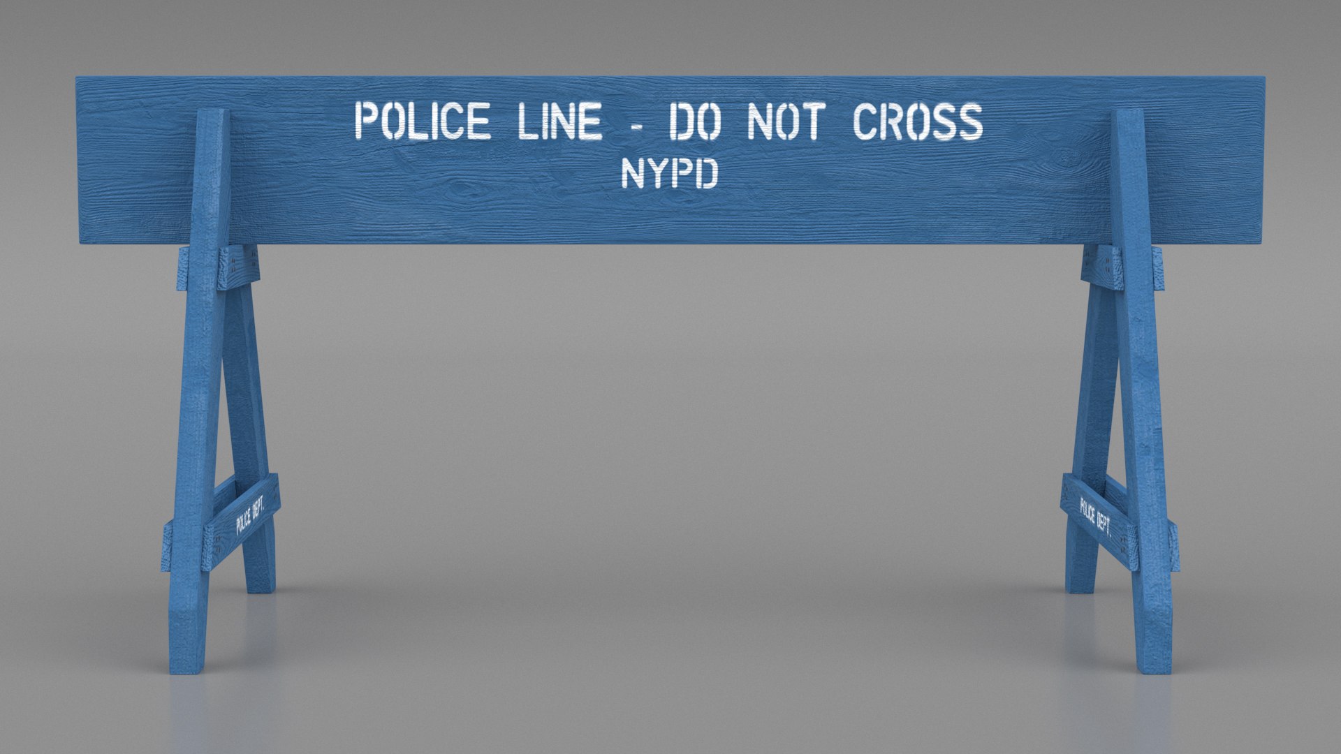 NYPD Police Barricade Barrier 3D Model - TurboSquid 2245879