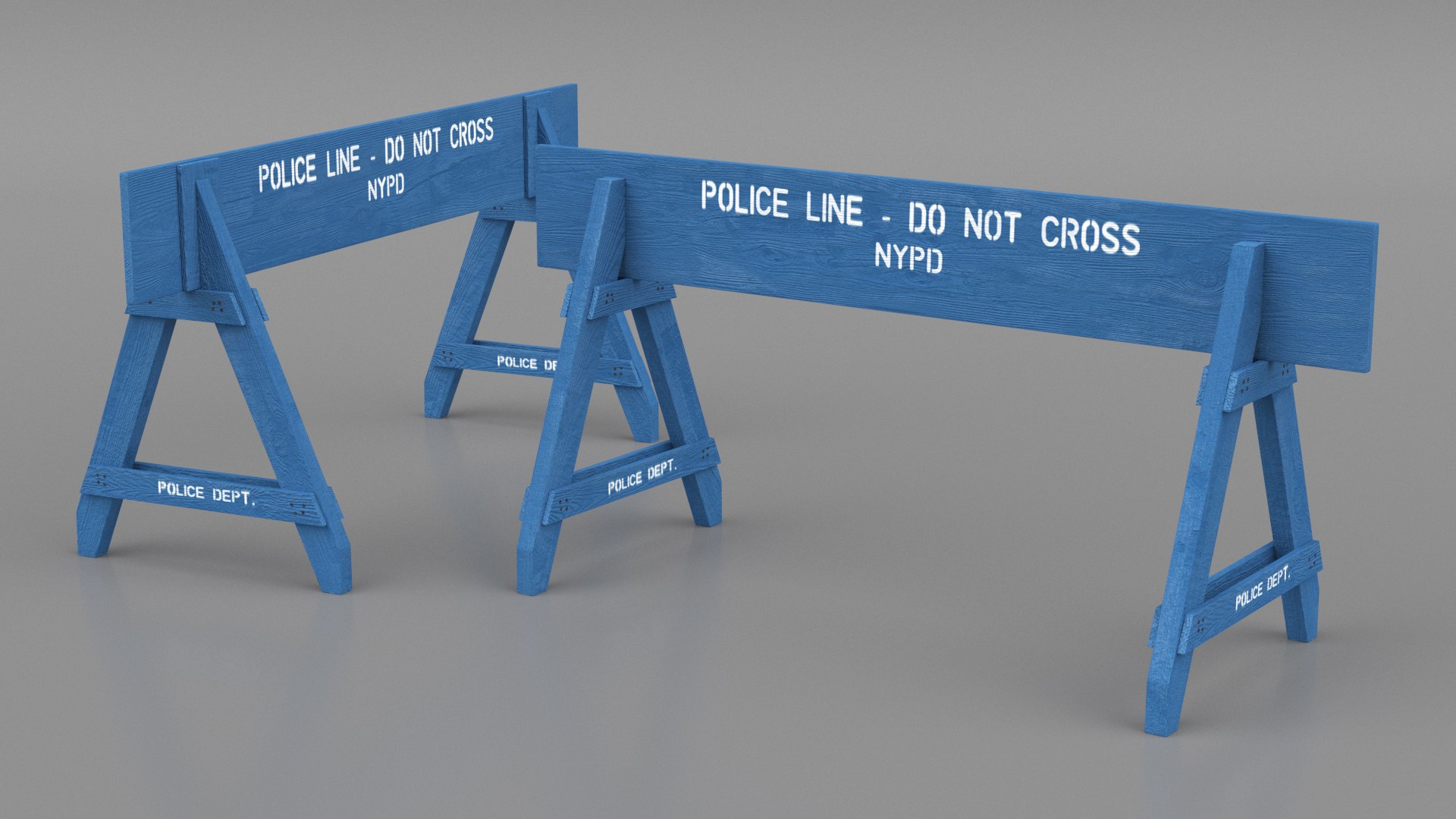 NYPD Police Barricade Barrier 3D Model - TurboSquid 2245879