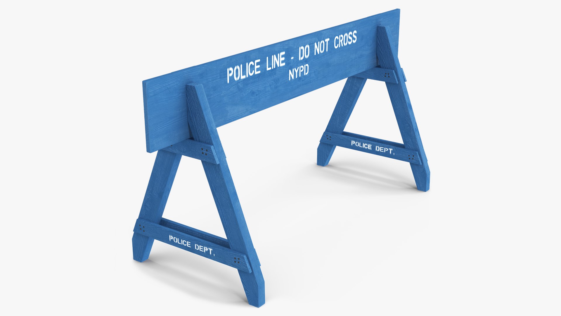 NYPD Police Barricade Barrier 3D Model - TurboSquid 2245879