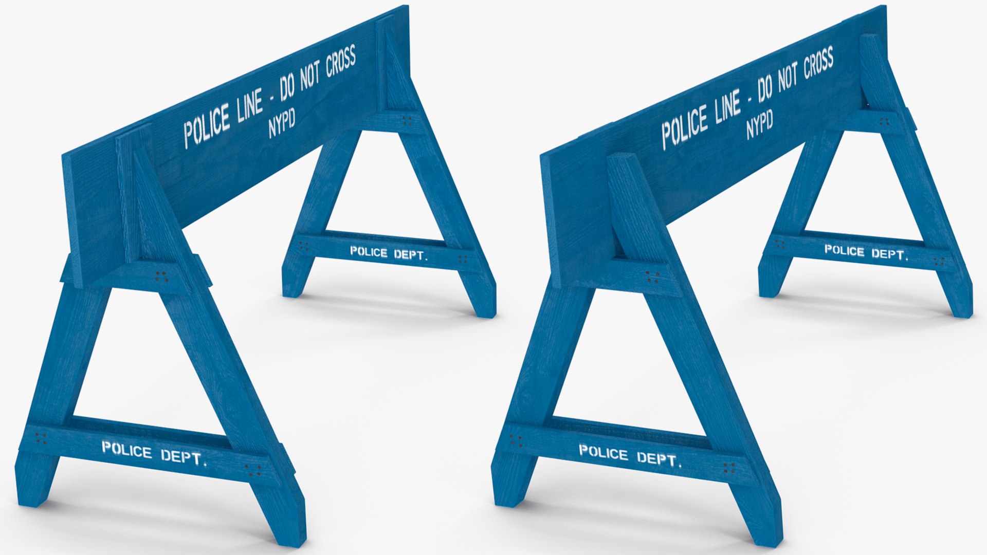 NYPD Police Barricade Barrier 3D Model - TurboSquid 2245879