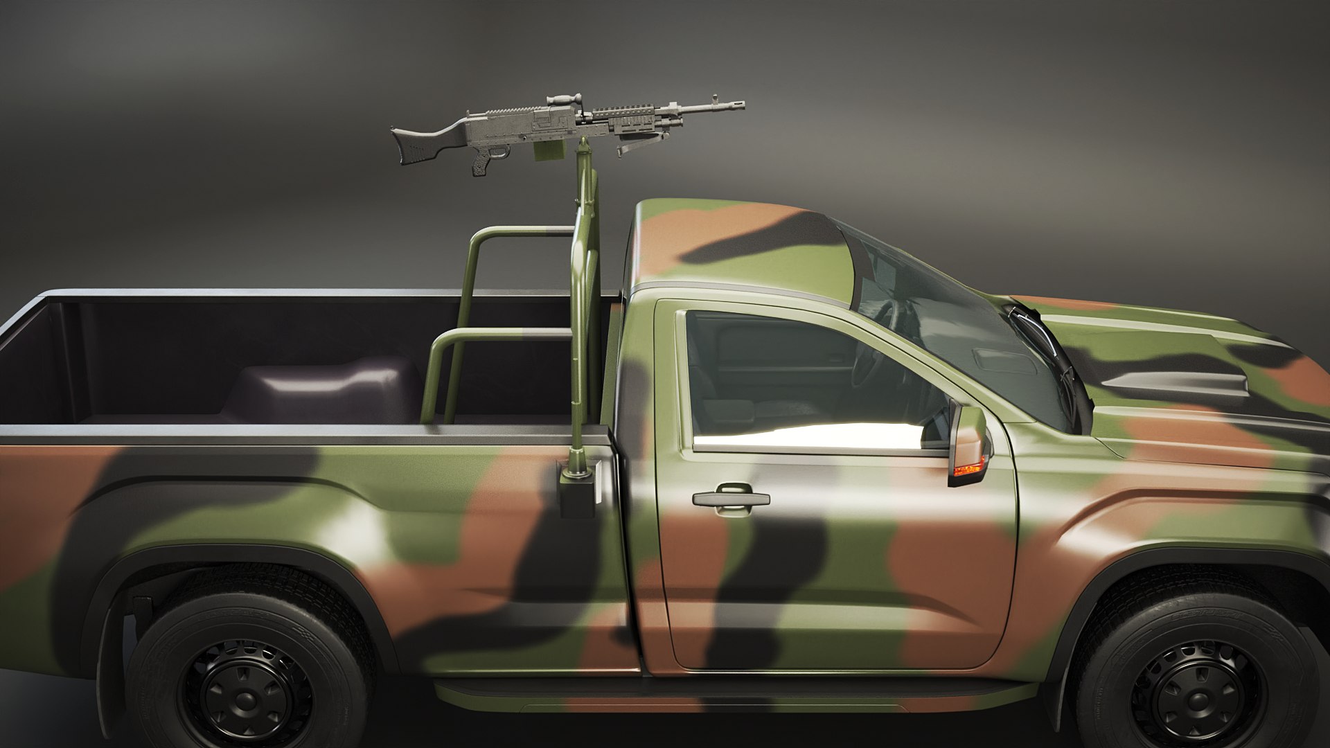 Generic Military Tactical Pickup With Machine Gun 3D Model - TurboSquid ...