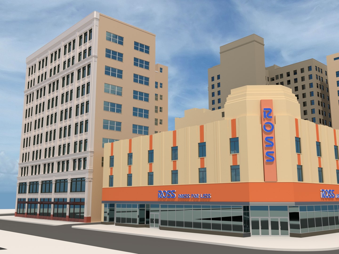 Downtown Seattle City Block 3d Model