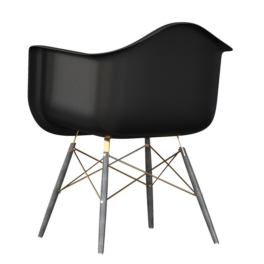 3D Eames Style Dining Chair Black model - TurboSquid 1830246