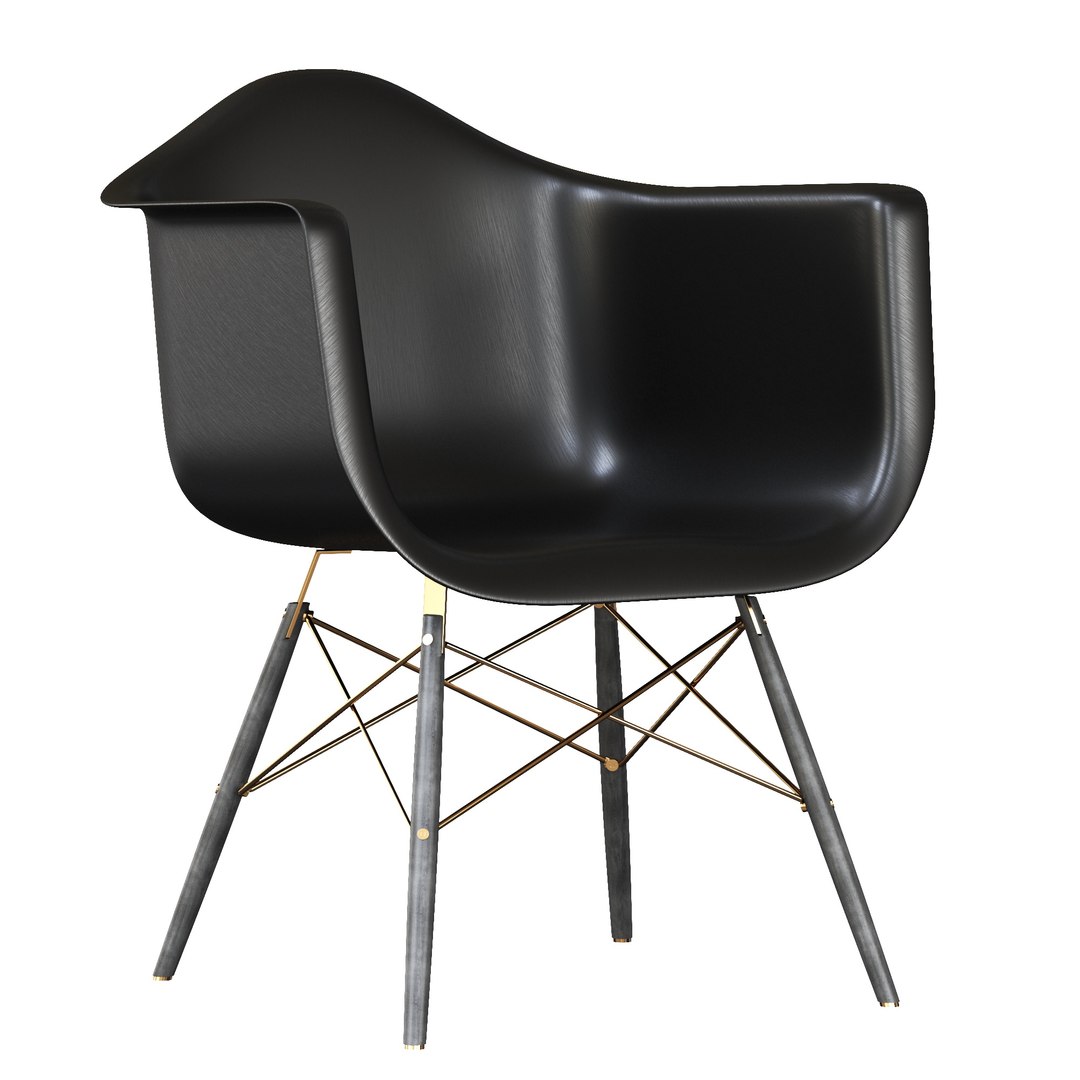 3D Eames Style Dining Chair Black model - TurboSquid 1830246