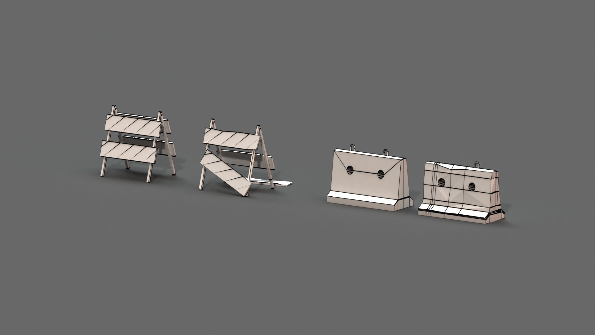 3D Road Block Model - TurboSquid 1632750