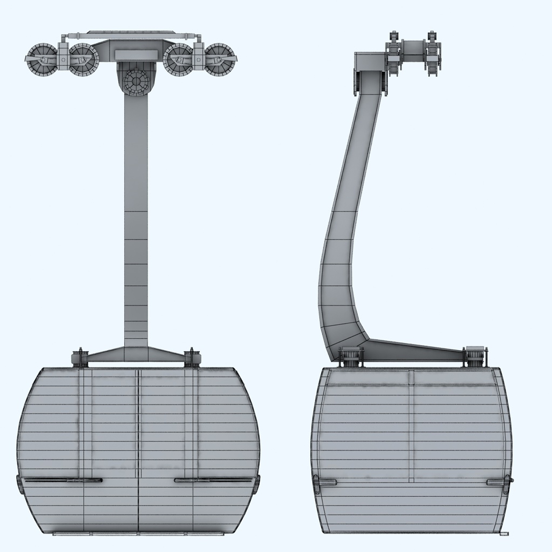 3d 3ds ski lift gondola cable car