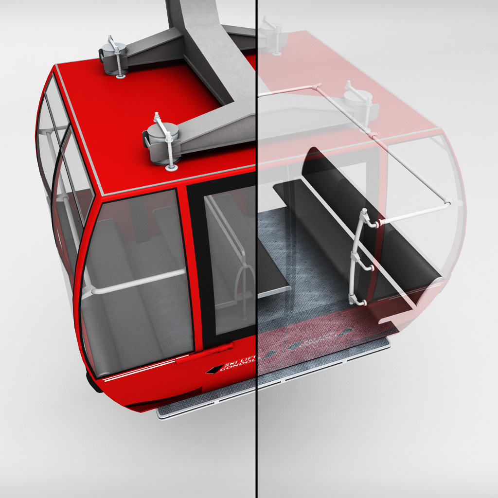 3d 3ds ski lift gondola cable car