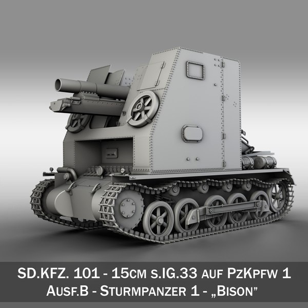 SD.KFZ 101 - Sturmpanzer 1 - Bison Ausf.B 3D 모델 - TurboSquid 523352