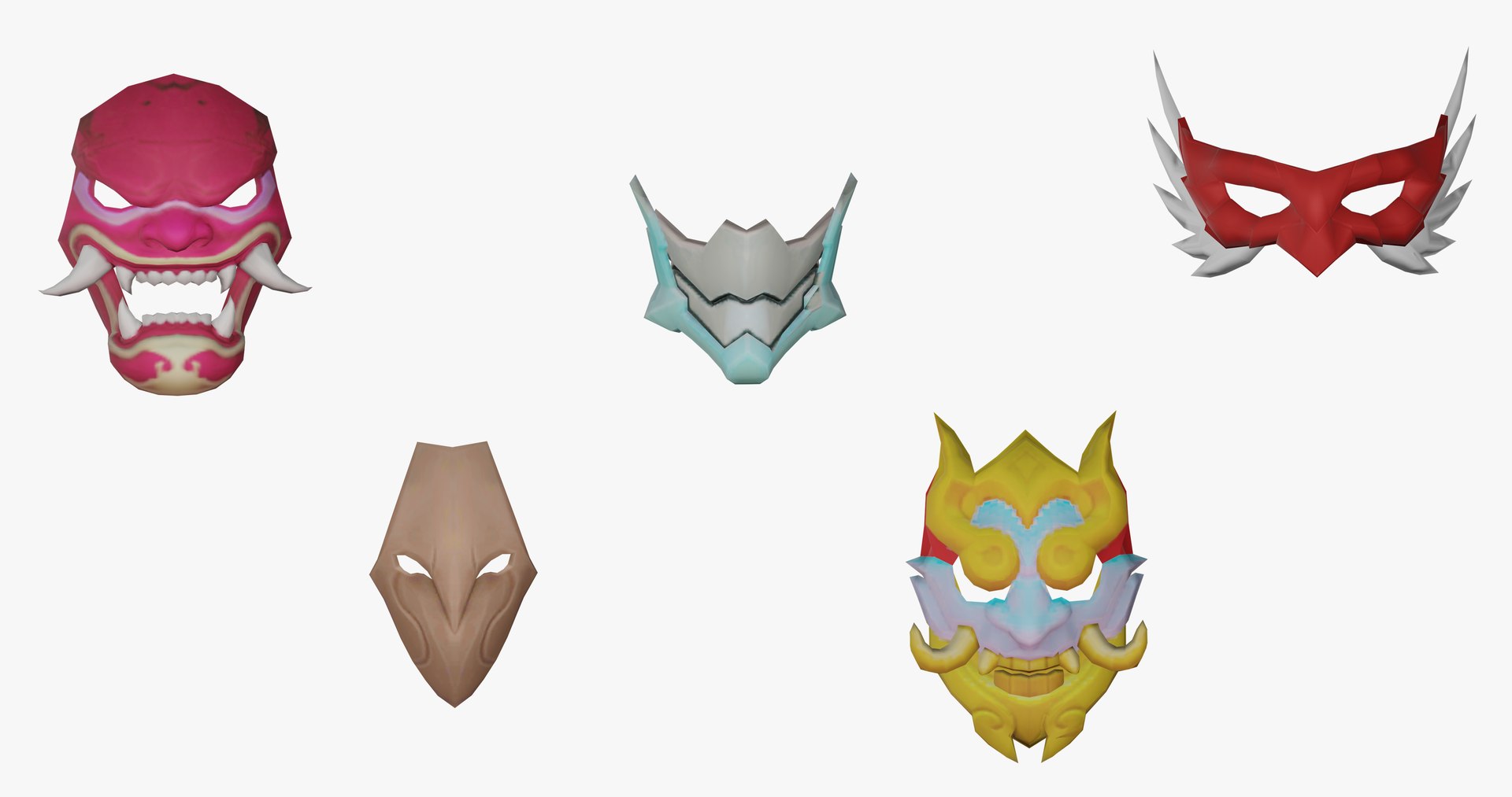20 STYLIZED MASK MODELS PACK 1 - LOW POLY 3D Model - TurboSquid 2193197