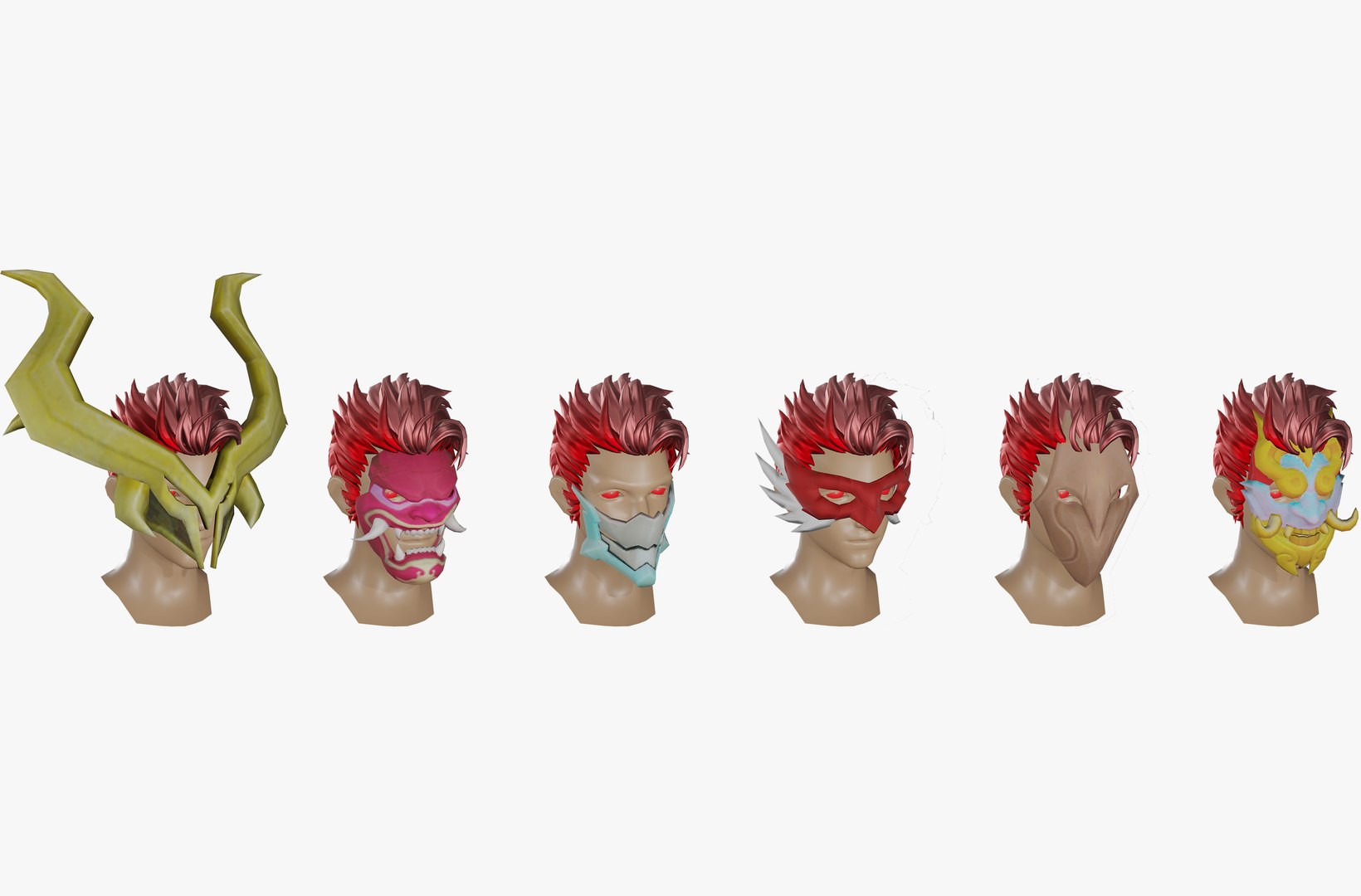 20 STYLIZED MASK MODELS PACK 1 - LOW POLY 3D Model - TurboSquid 2193197