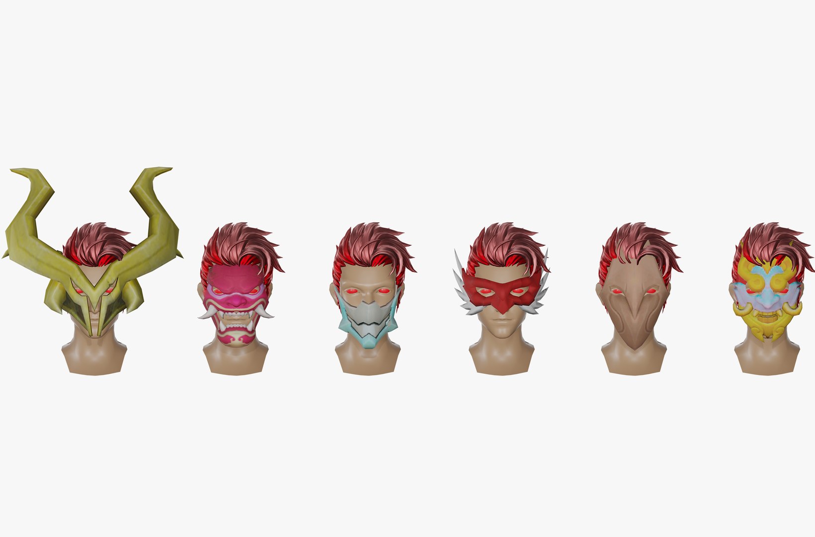 20 STYLIZED MASK MODELS PACK 1 - LOW POLY 3D Model - TurboSquid 2193197