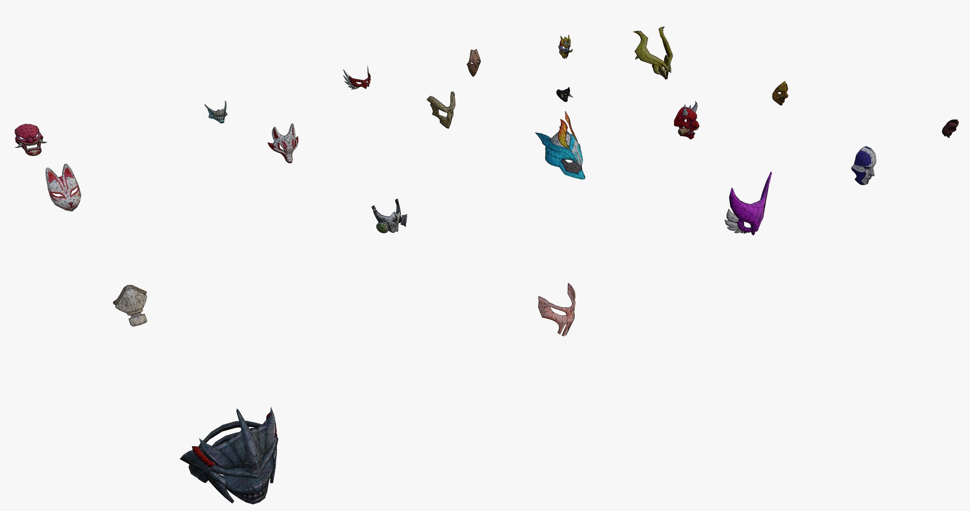 20 STYLIZED MASK MODELS PACK 1 - LOW POLY 3D Model - TurboSquid 2193197