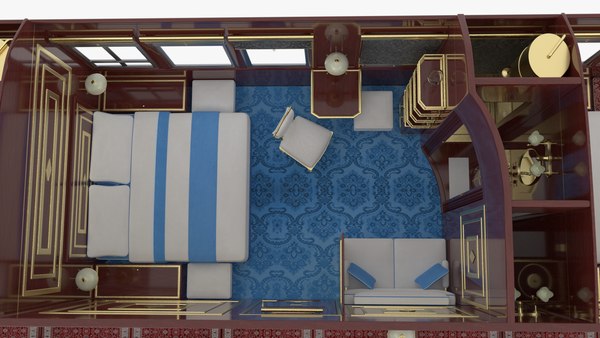 인테리어가 있는 증기 기관차 3D 모델 - TurboSquid 1830300