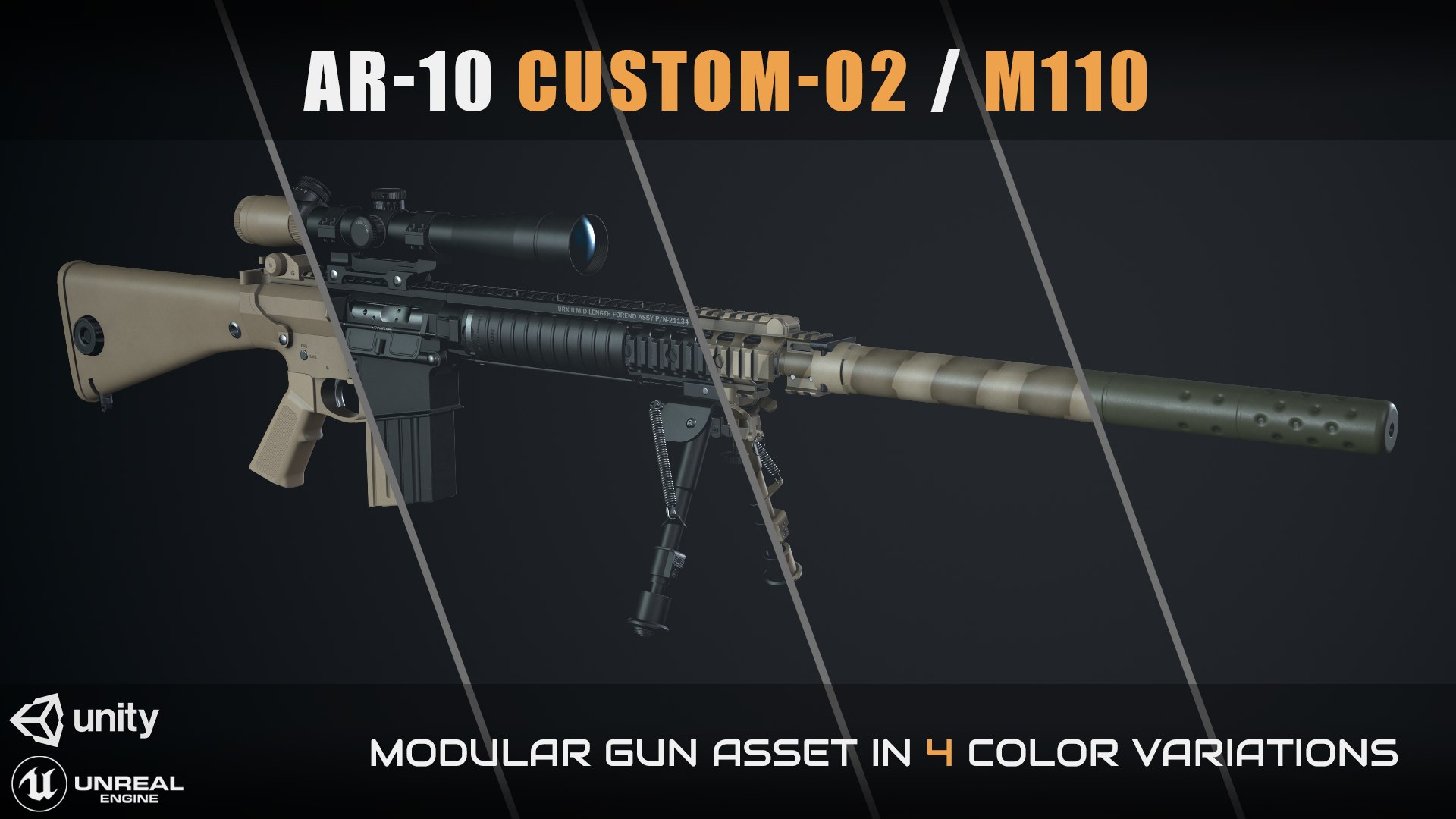 AR-10 Custom-02 M110 edition Modelo 3D - TurboSquid 1884312