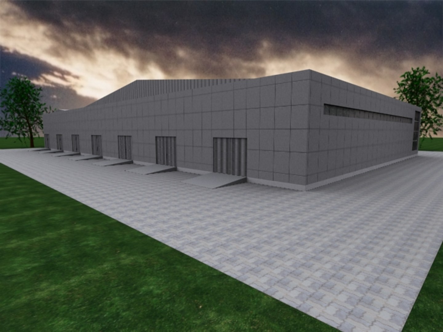 Warehouse Building 3d Model