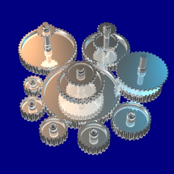 gear shaft 3d 3ds