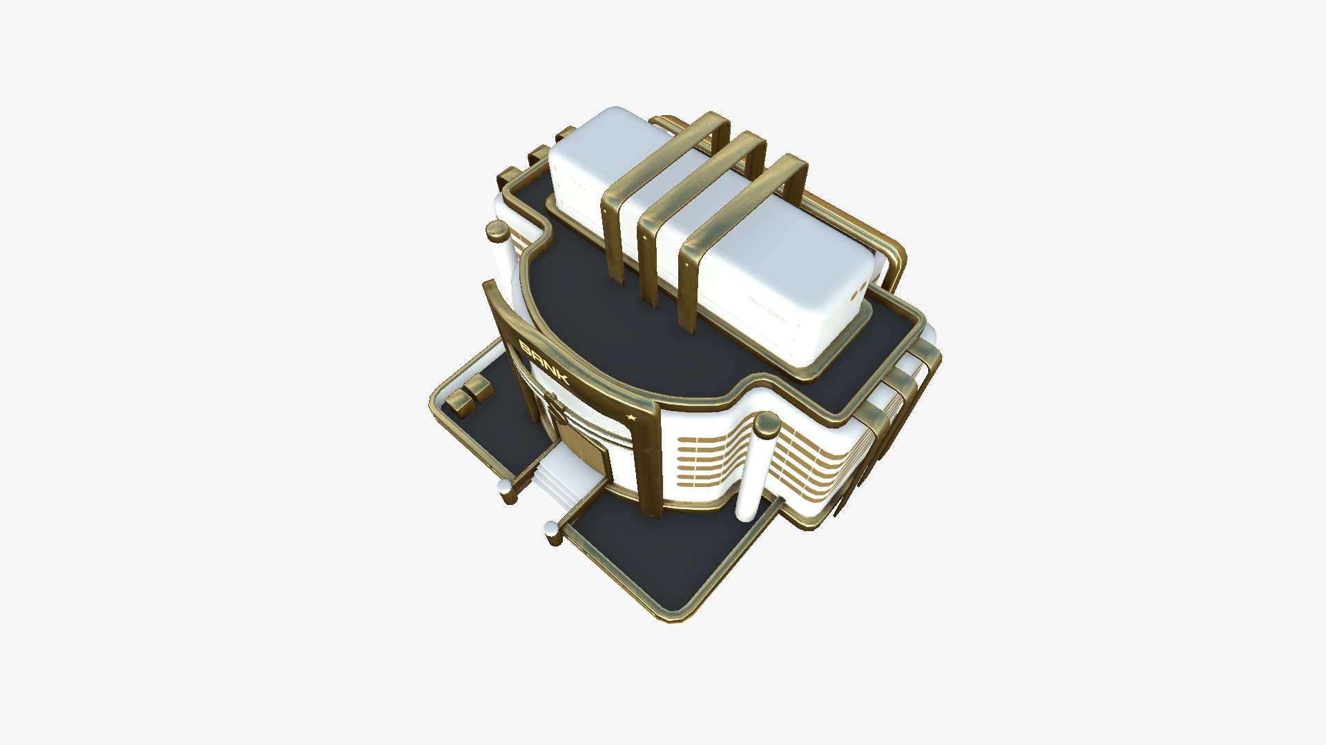 SciFi Bank A11 Gold - Sci Fi Exterior Design 3D Model - TurboSquid 1989903