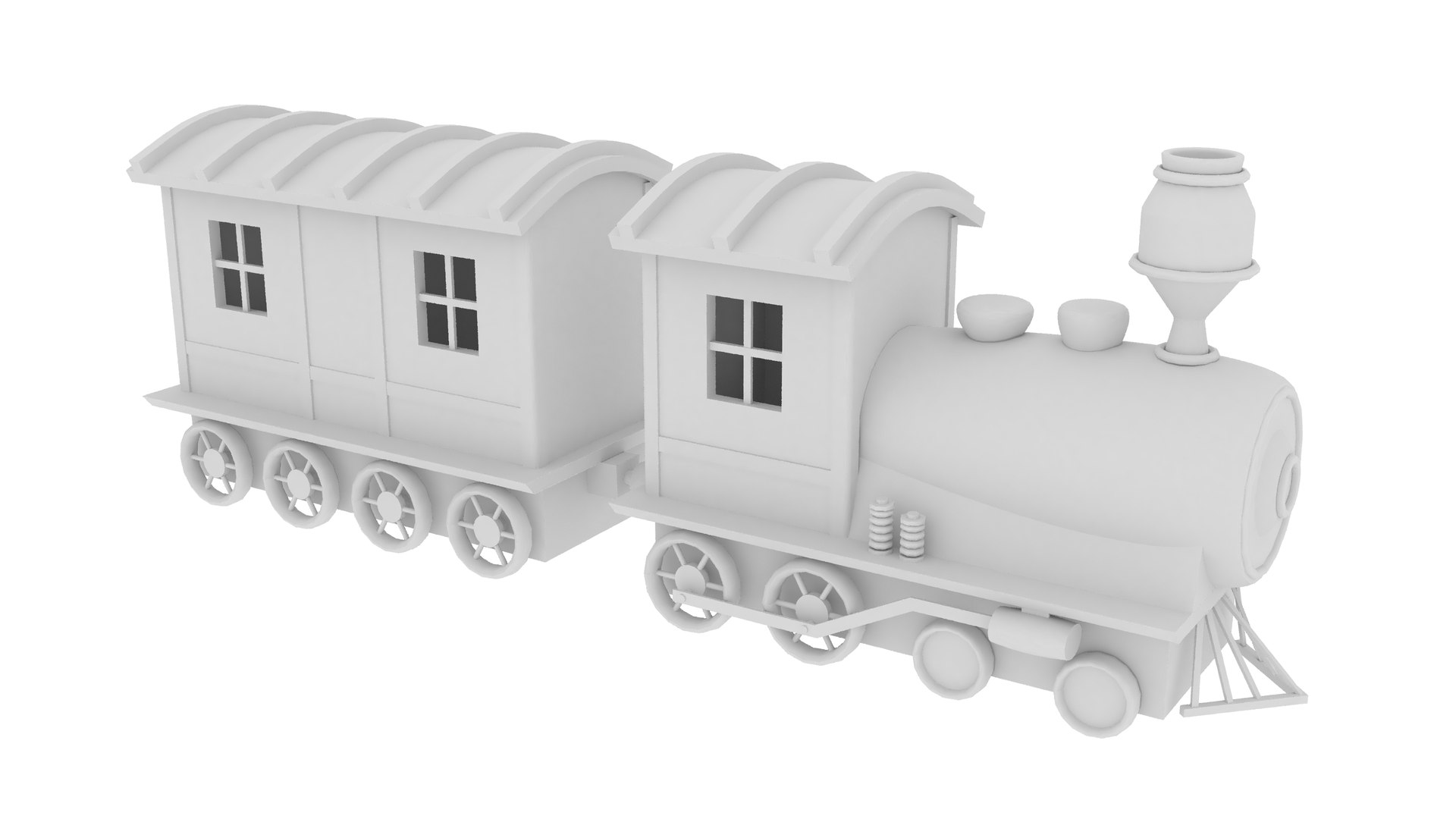 Low Poly 3D Model - Locomotive Train 3D - TurboSquid 2070298
