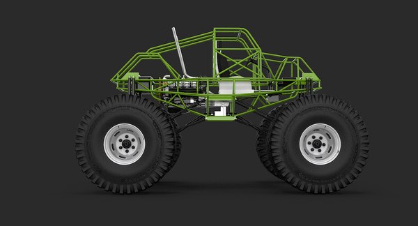 monster truck chassis 3d model