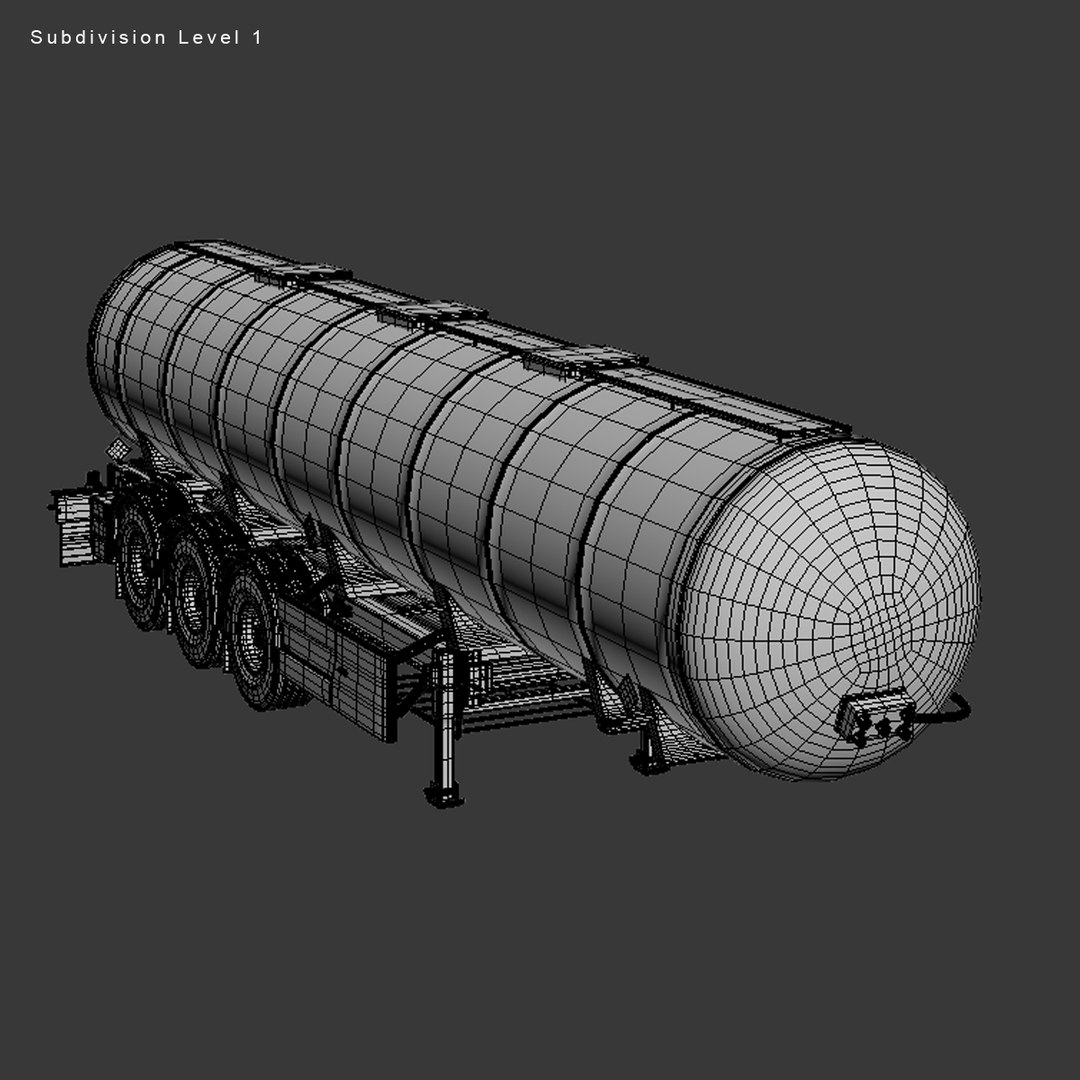 Long Tanker Trailer 3d 3ds