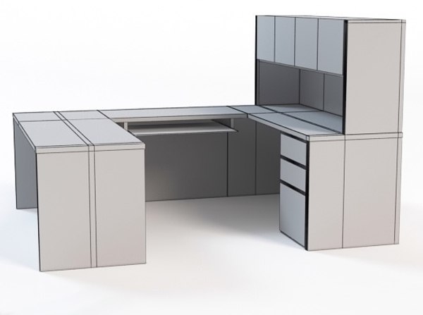 computer desk 3d model