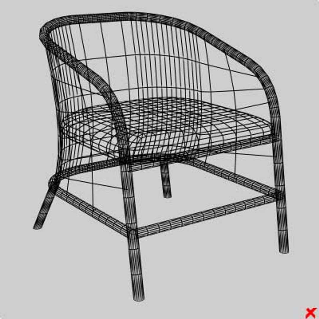 3d model wicker furniture