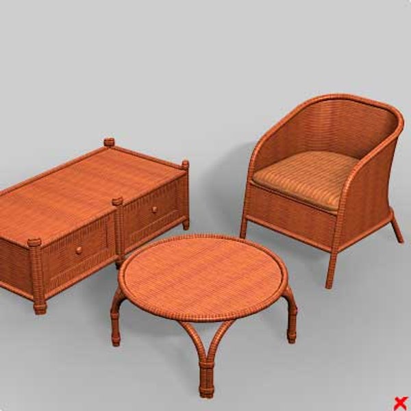 3d model wicker chair