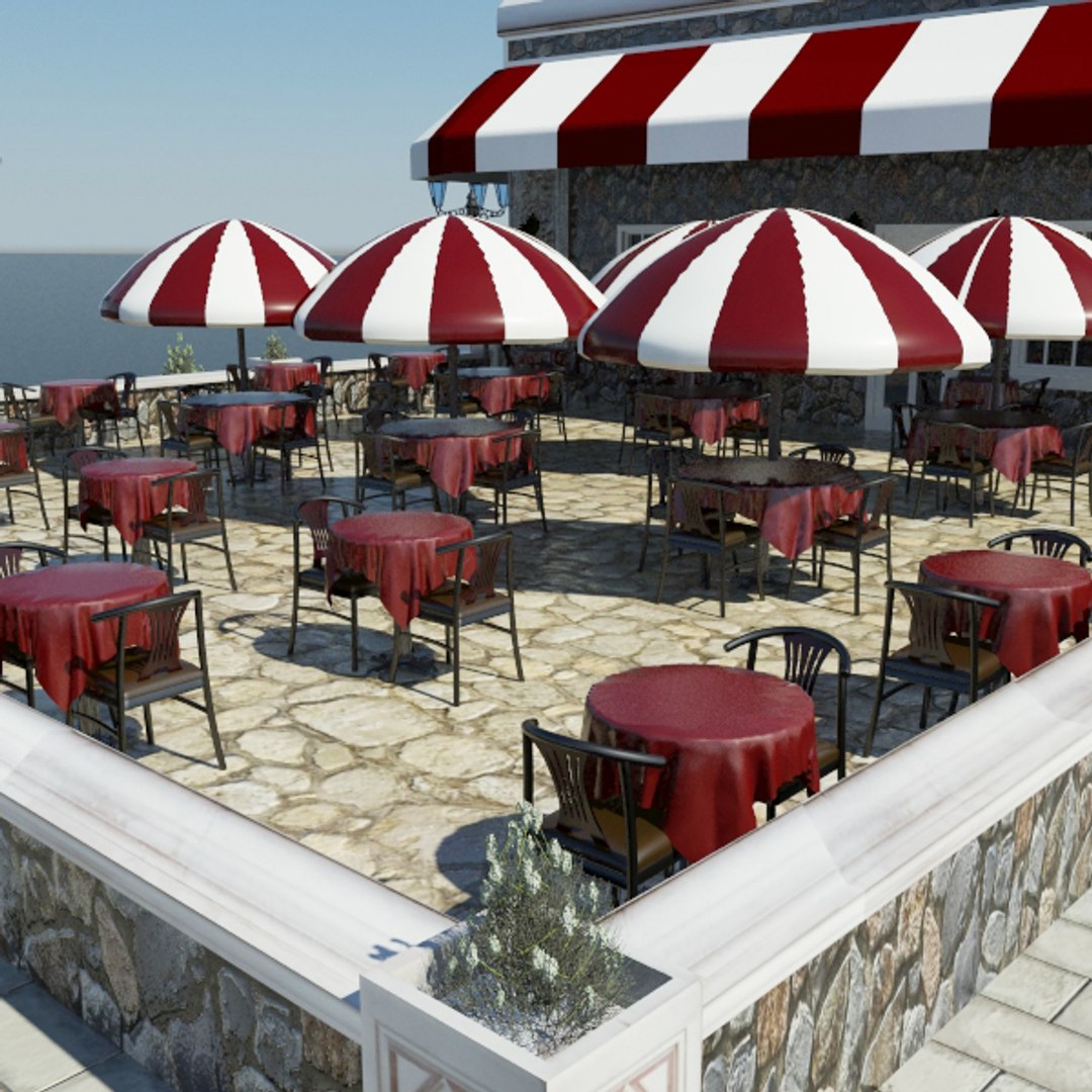 Outdoor Cafe 3d Model