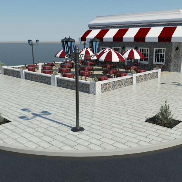 Terrasse Du Restaurant 3d Gratuit En Ligne