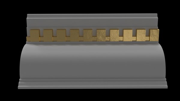 Patterned Cornice Gypsum Plaster DK87 model - TurboSquid 2004945